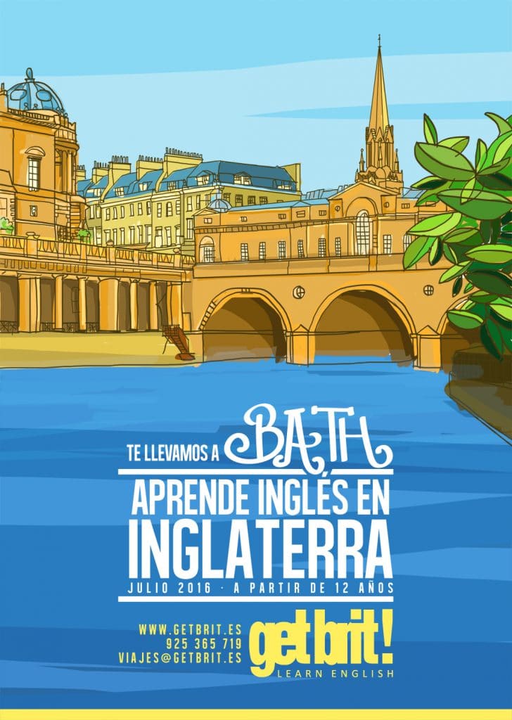 Ilustración para los cursos de inglés de GetBrit! - Cartel-Arte
